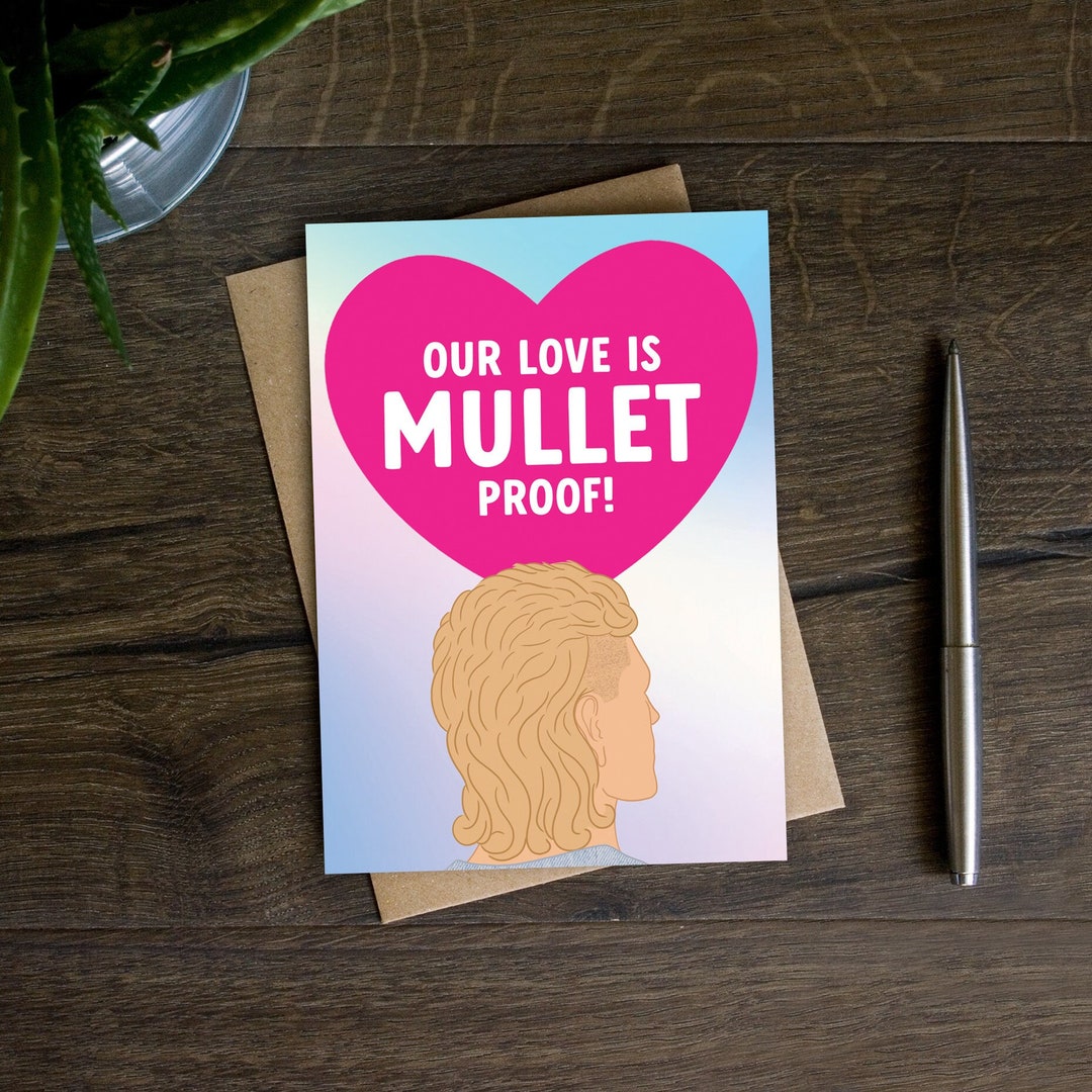 Funny Mullet Valentine's Day Card for Boyfriend, Husband, Girlfriend ...