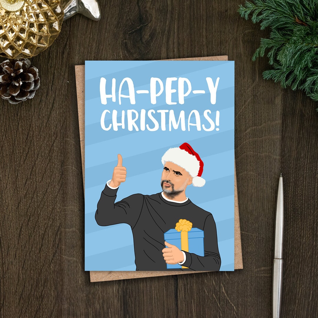 Funny Football Christmas Card for Him, Pep Guardiola Xmas Card for ...