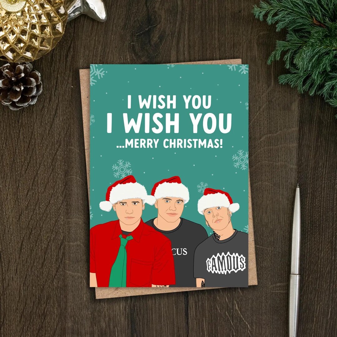 Funny Blink Christmas Card for Her, Friend, Brother, Sister, Emo, Music ...