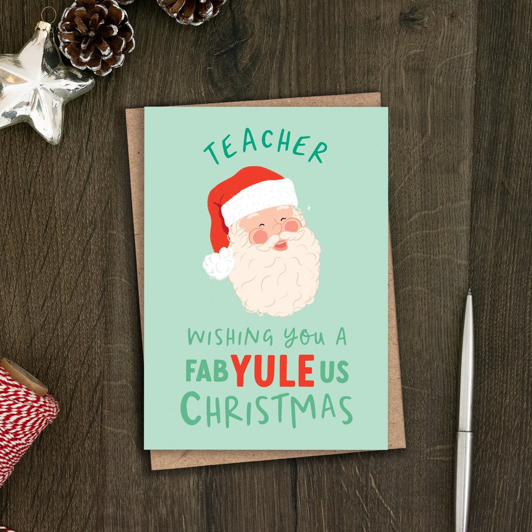 Personalised Teacher Christmas Card Funny Thank You Card for - Etsy