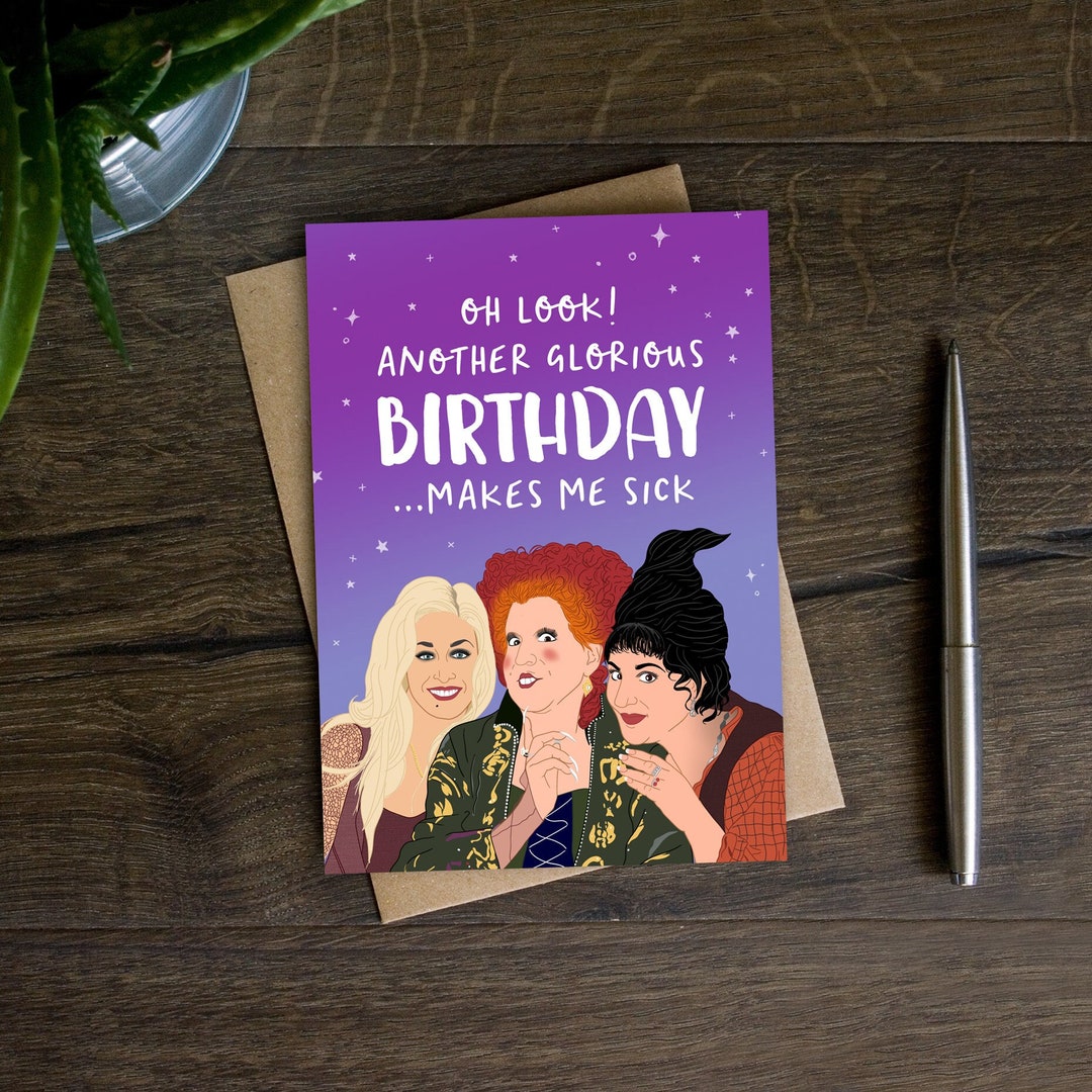Funny Hocus Pocus Birthday Card for Her, Bday Card for Sister, Friend ...
