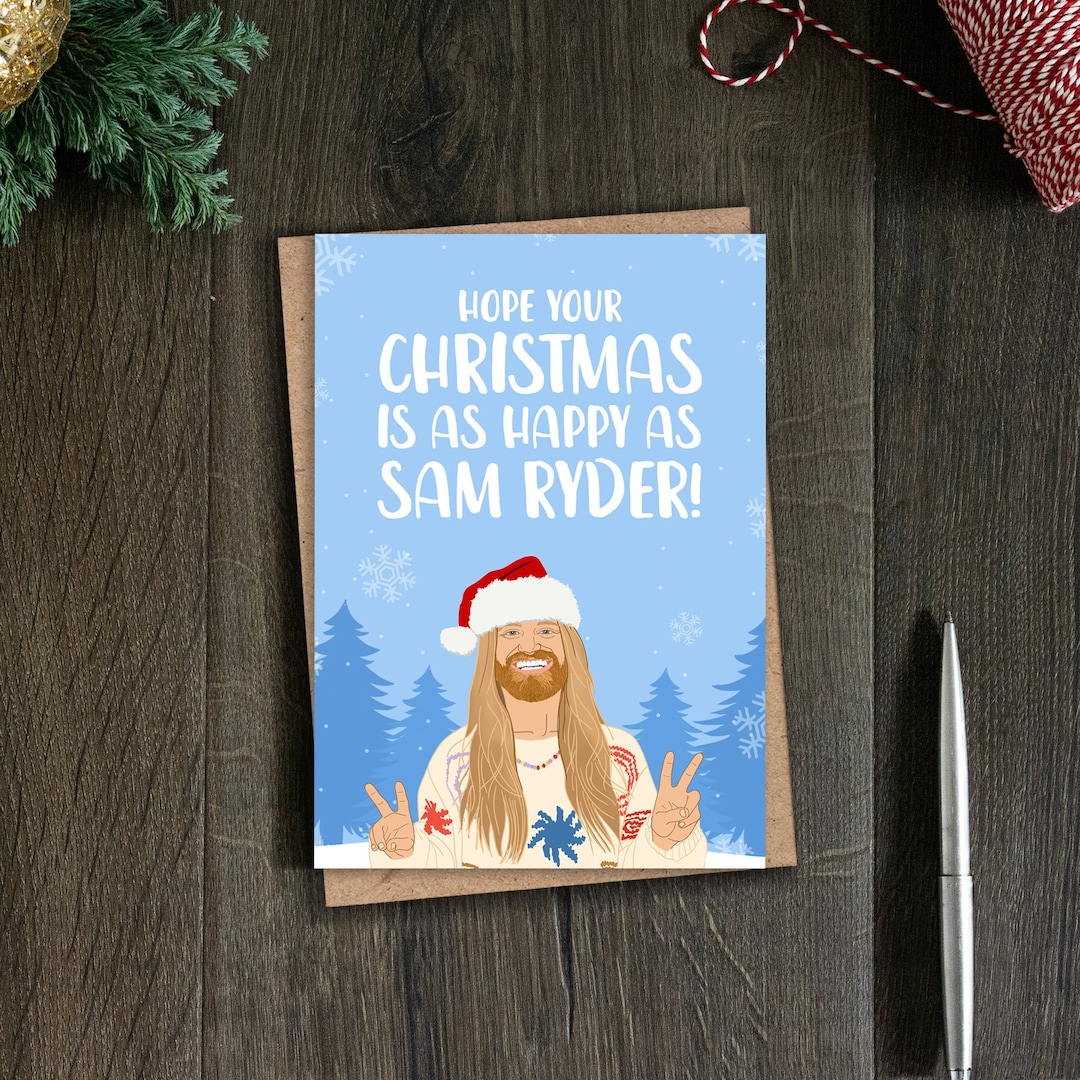 Funny Sam Christmas Card for Her, Xmas Card for Friend, Him, Sister ...