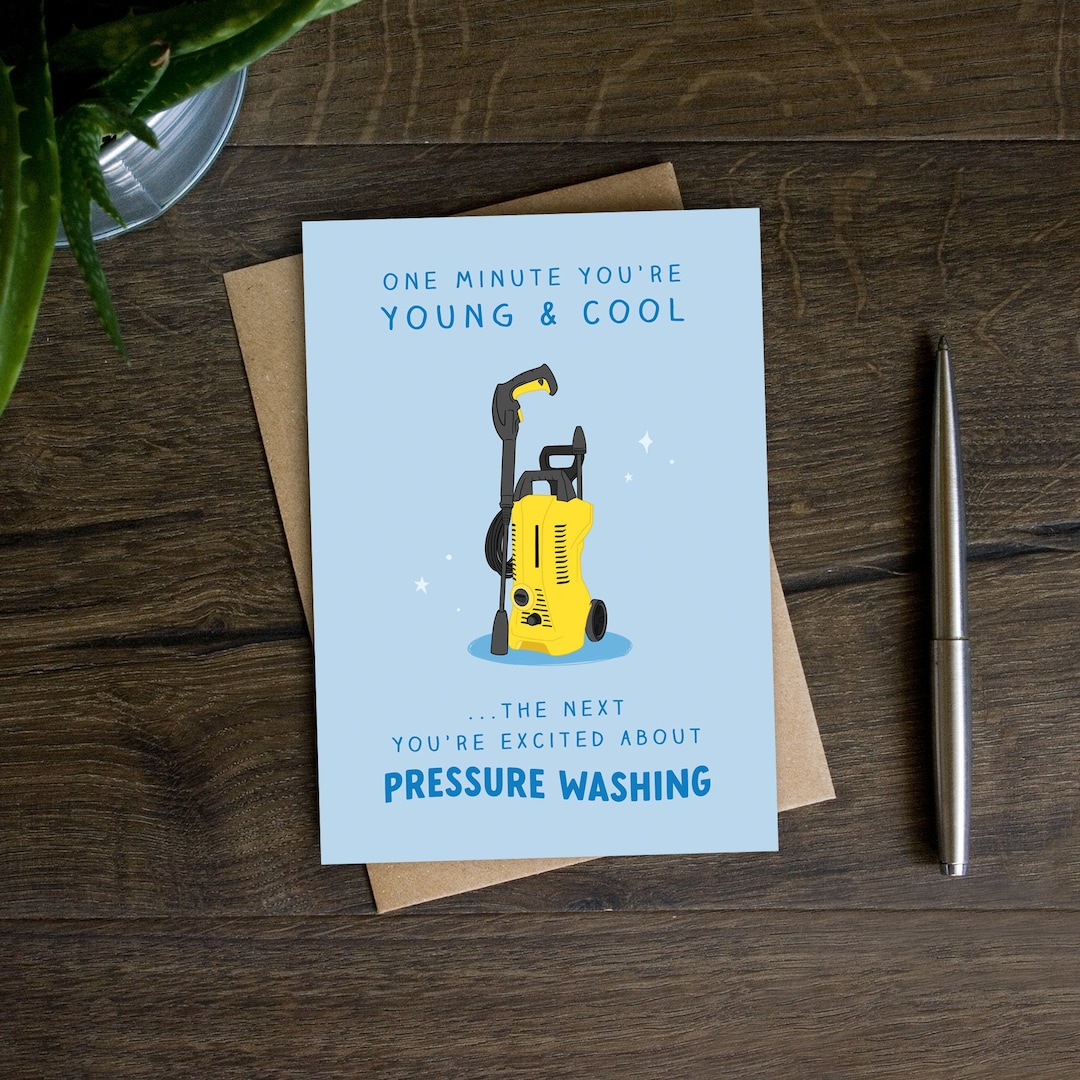 Funny Pressure Washer Birthday Card for Him, Dad, Husband, Boyfriend ...
