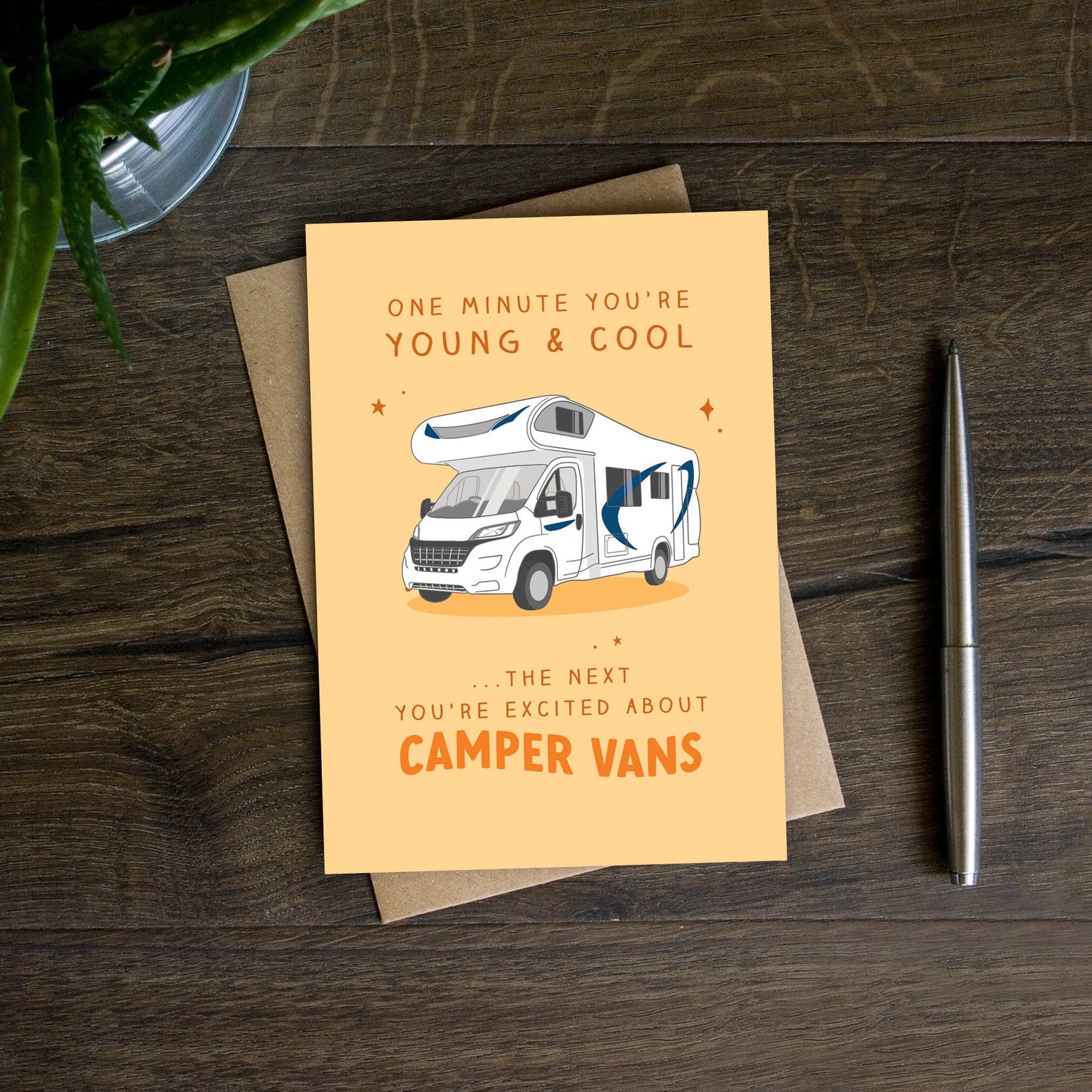 Funny Camper Van Birthday Card For Him For Her Brother Etsy