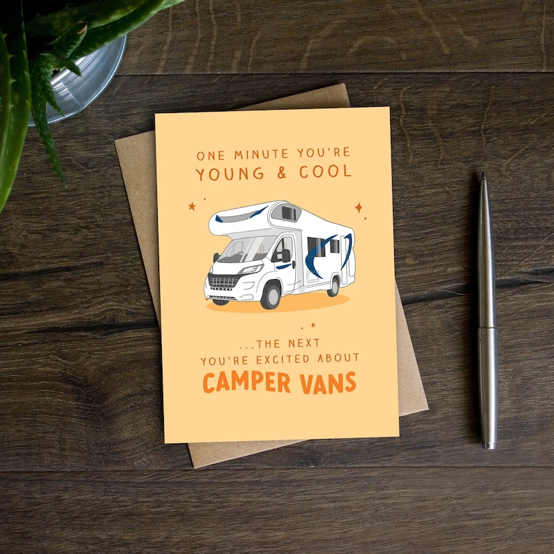 Funny Camper Van Birthday Card for Him, for Her, Brother, Sister ...