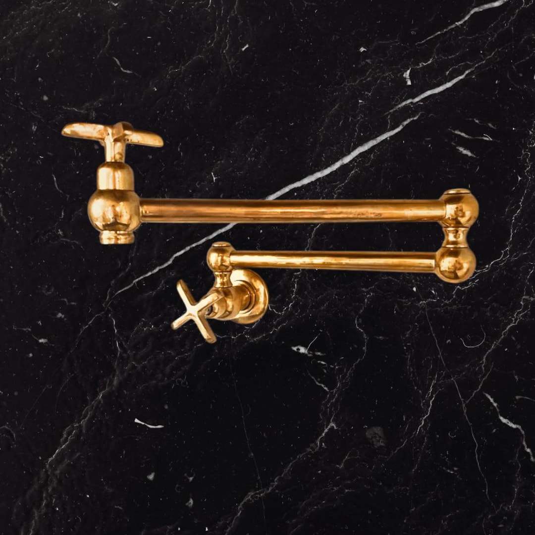 Unlacquered Brass Pot Filler, Brass Kitchen Faucet, Kitchen Pot Filler ...