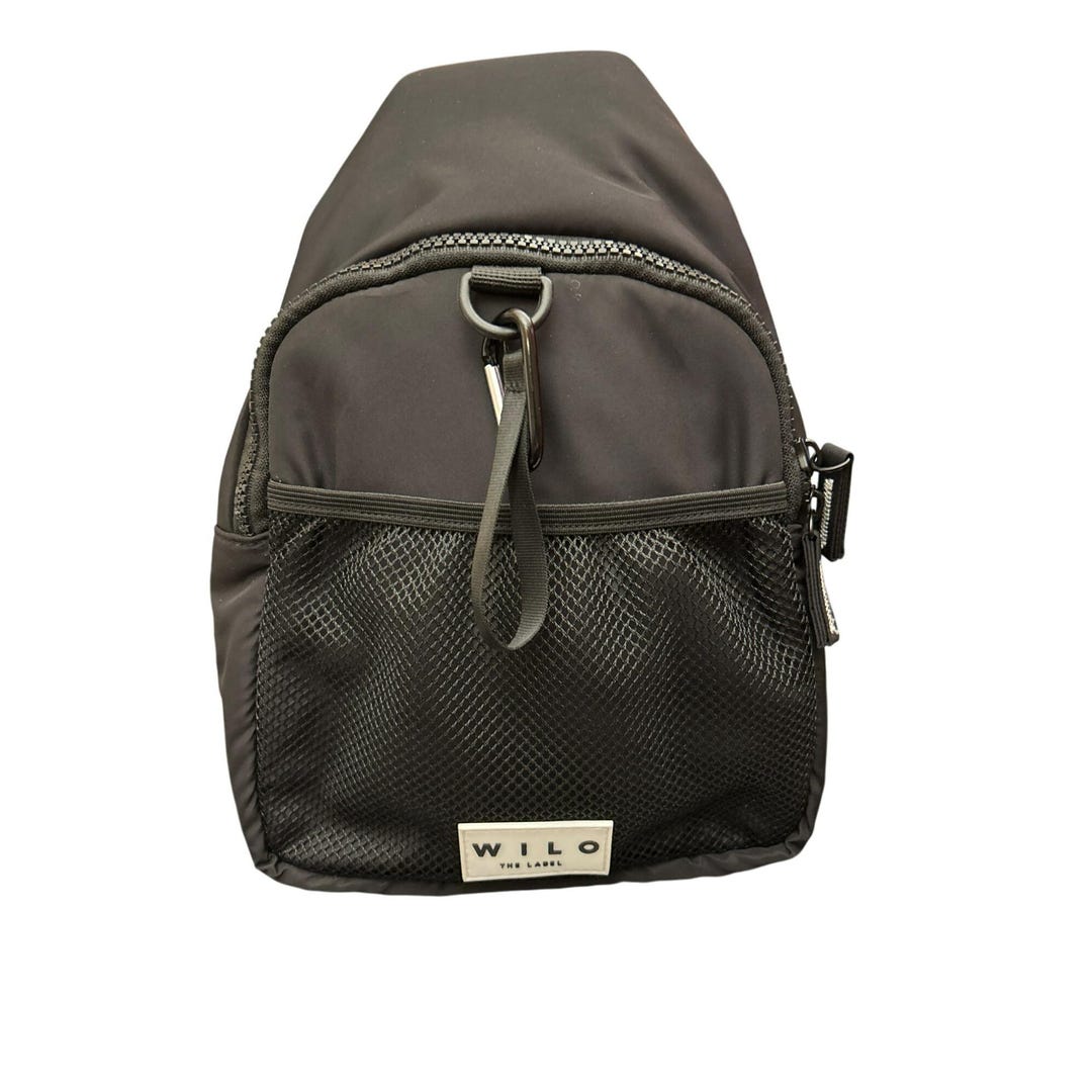 Wilo the Label Black Mini Backpack Adjustable Strap Mesh Front Pocket ...