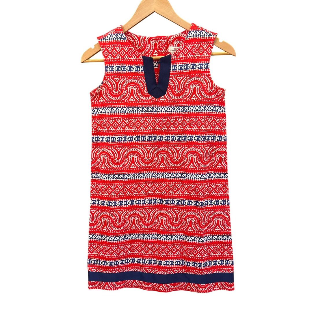 Vineyard Vines Girl's Red White Blue Sleeveless Shift Dress Size 14 EUC ...