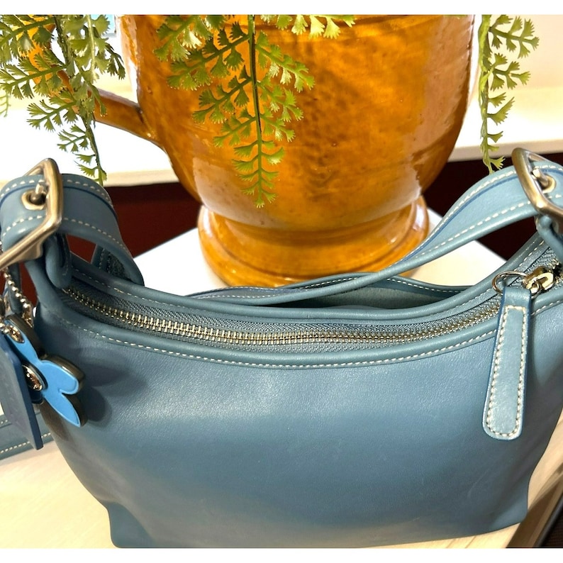 Almost Vintage Coach Blue 2005 Legacy Hobo Leather Bag Style 9136 Cross ...