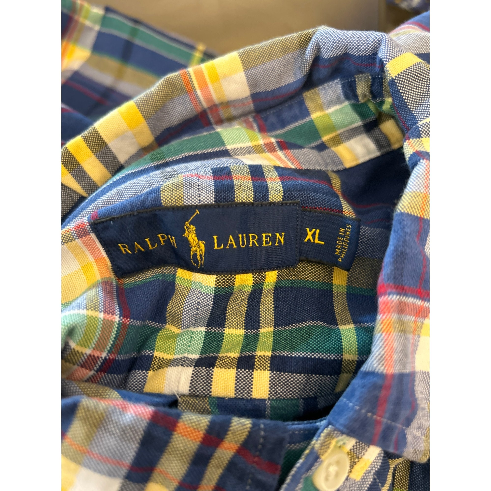 Ralph Lauren Men's Multi-colored Plaid Button Down Shirt Size XL Preppy ...