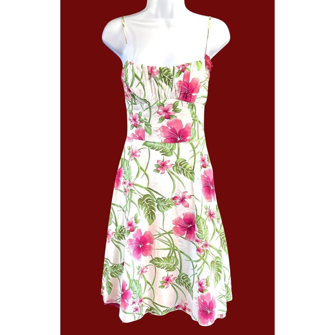 Y2K Vintage Ruby Rox White Pink Floral Baby Doll Cocktail Dress Tulle ...