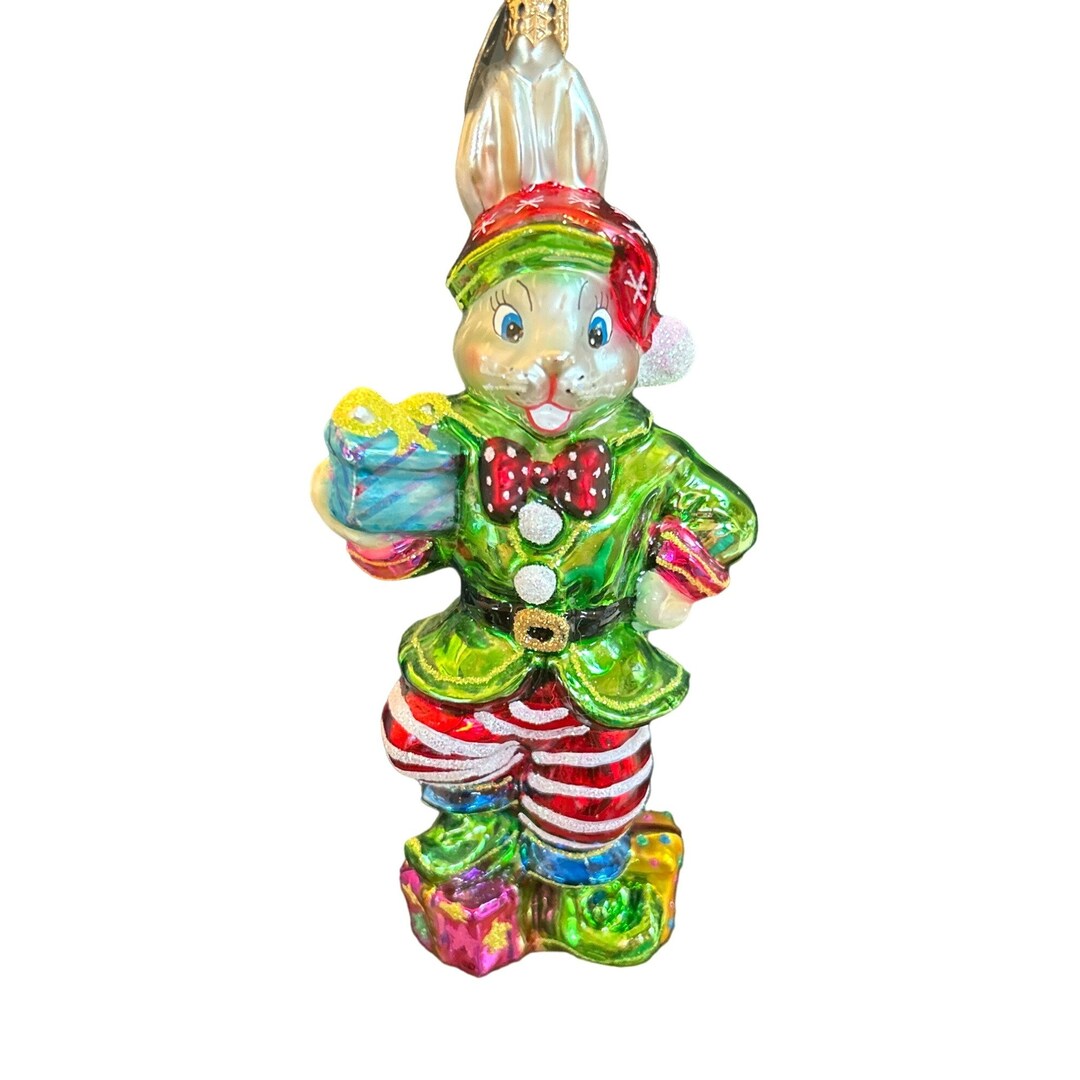 Vintage Christopher Radko Billy Bunny Santaland Elf Signed Bill Rhodes ...