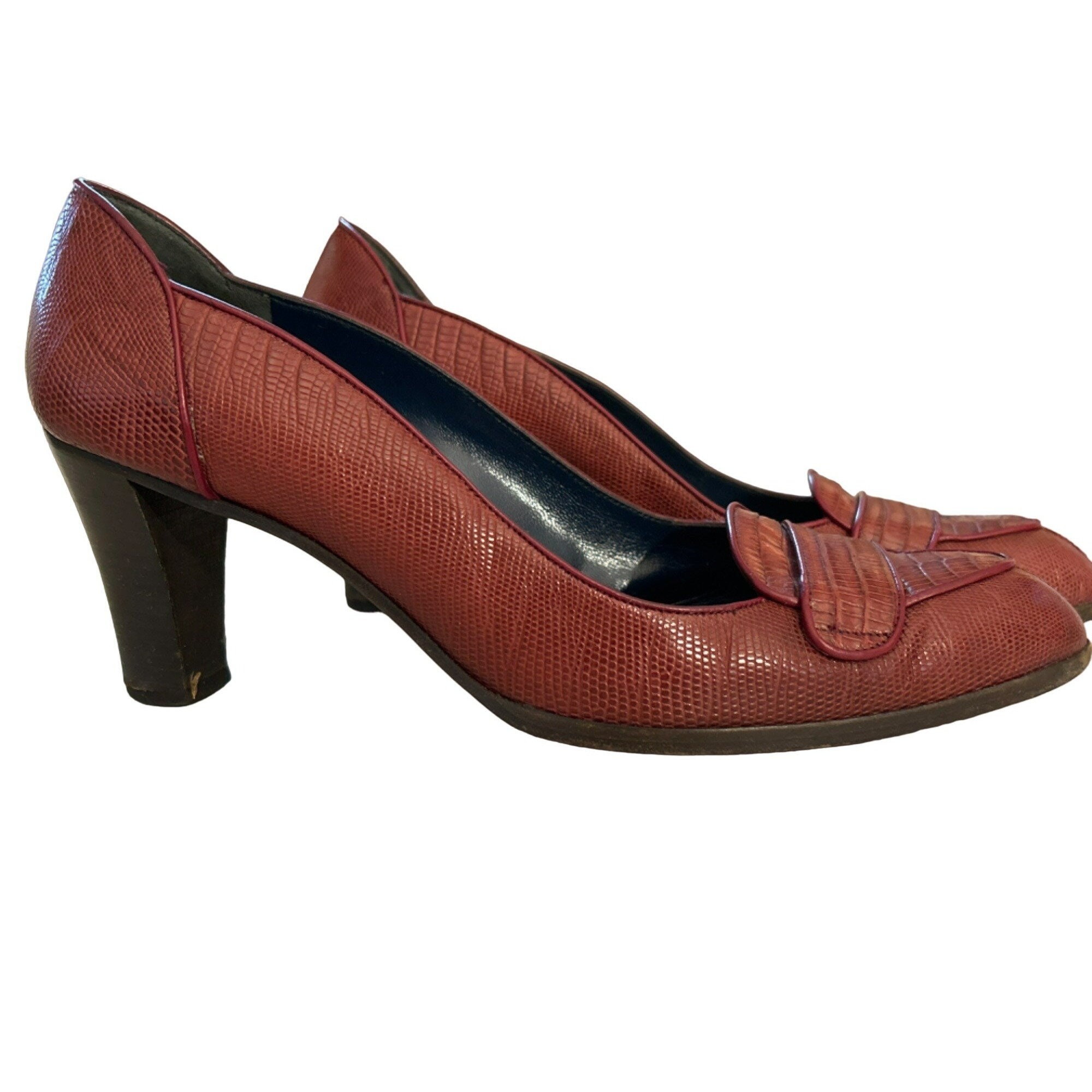 Fratelli Rossetti Women's Italian Red Leather Heels Size 39 Classic ...