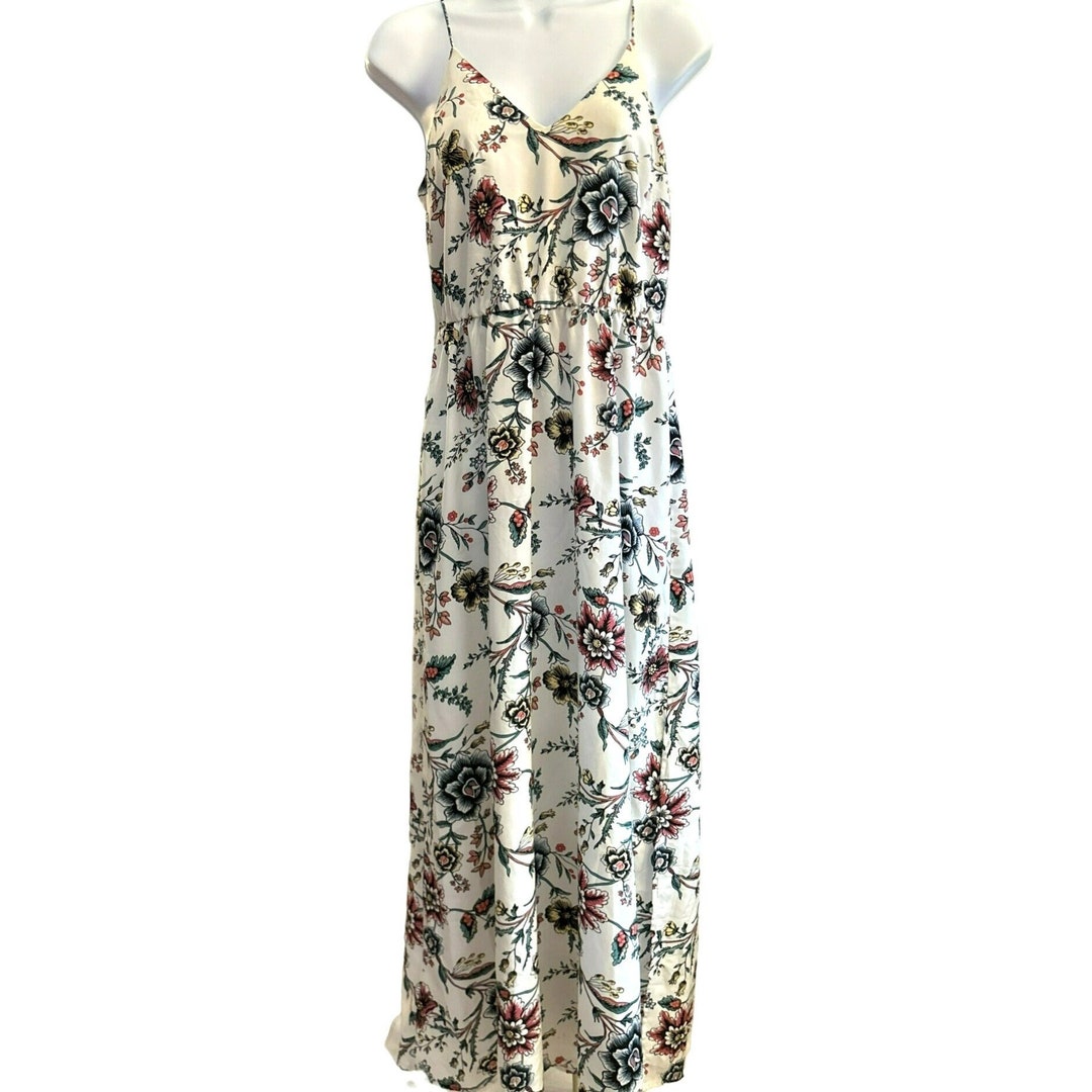 The Loft Women's Petite Floral Maxi Dress Size 4 Spaghetti Strap V Neck ...