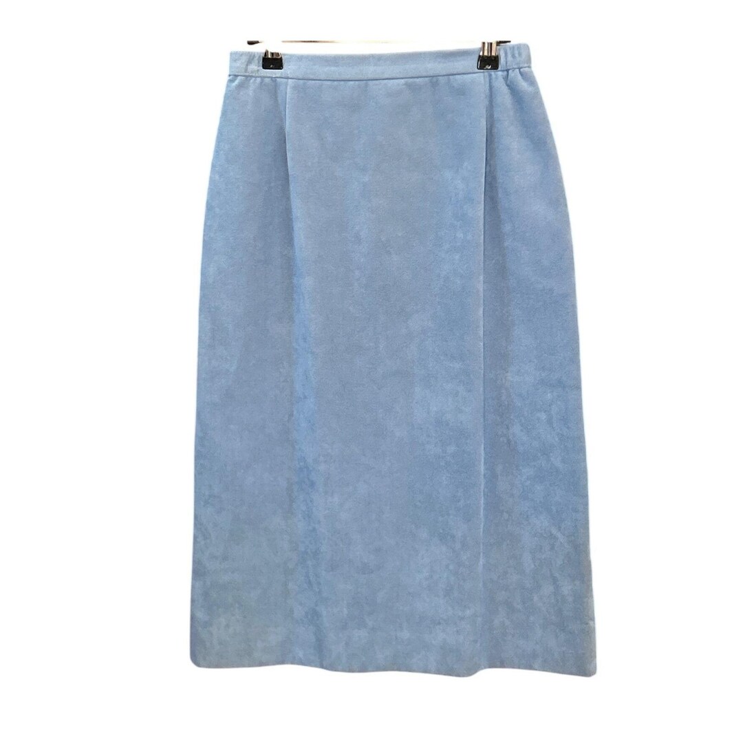 Vintage Lilli Ann Ultrasuede Blue Faux Suede Midi Skirt ILGWU USA Made ...