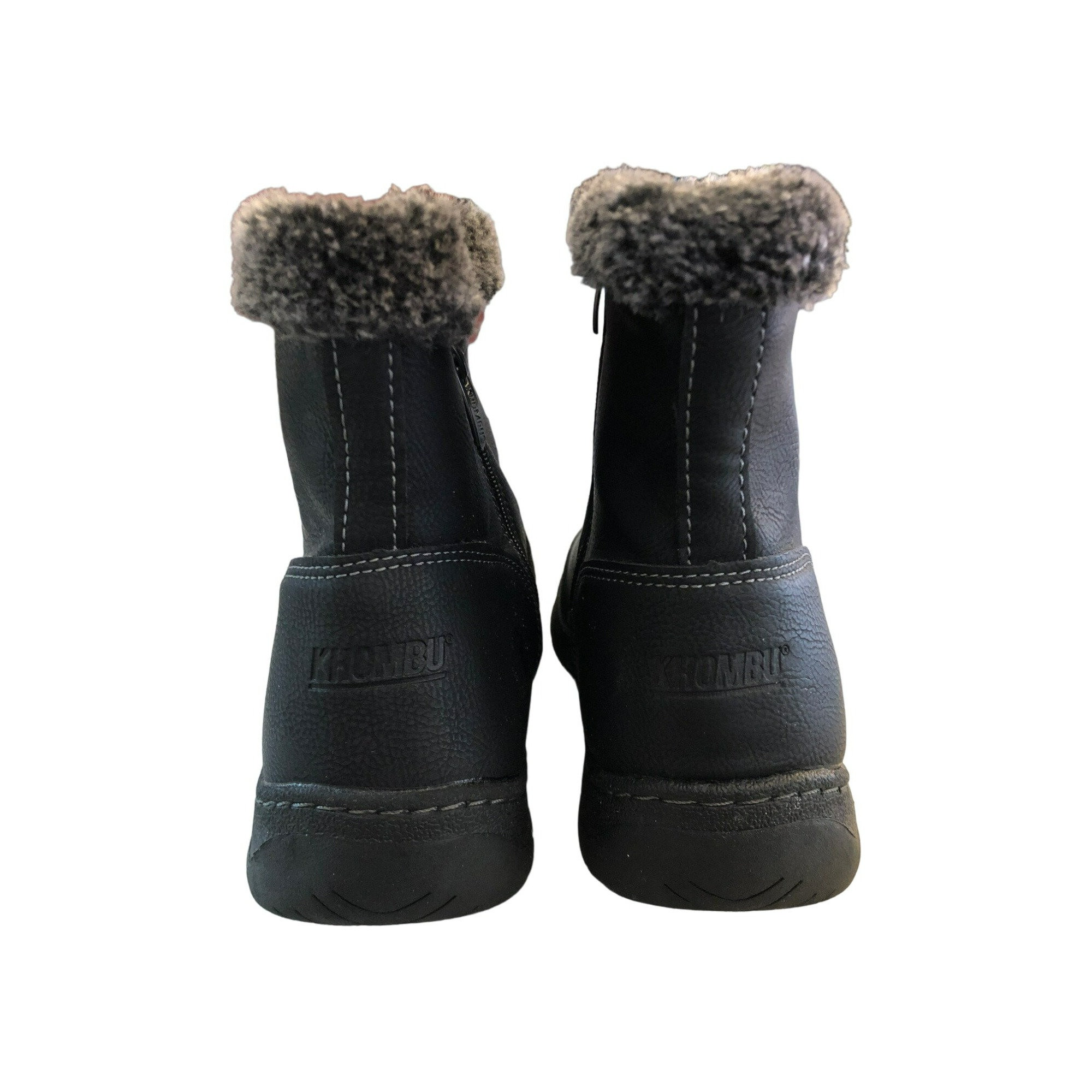 Khombu Women's Black Winter Faux Fur Ankle Boots Size 9M - Etsy