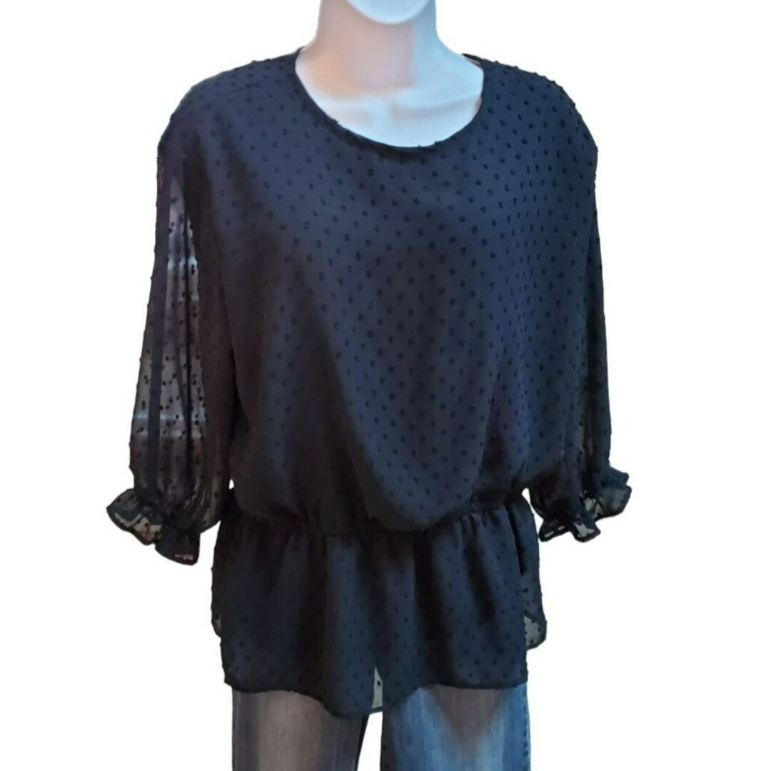 Shannon Ford New York Black Women's Swiss Dot Elastic Waist Three ...