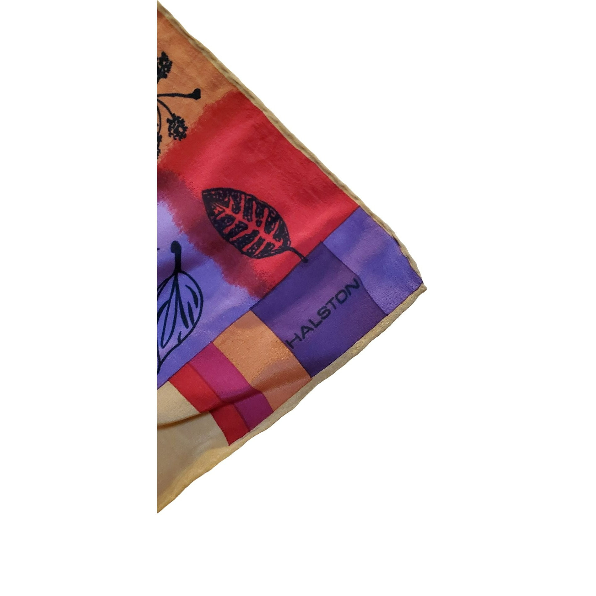 Vintage Halston Multicolored Bold Leaf Print Silk Women's Scarf - Etsy
