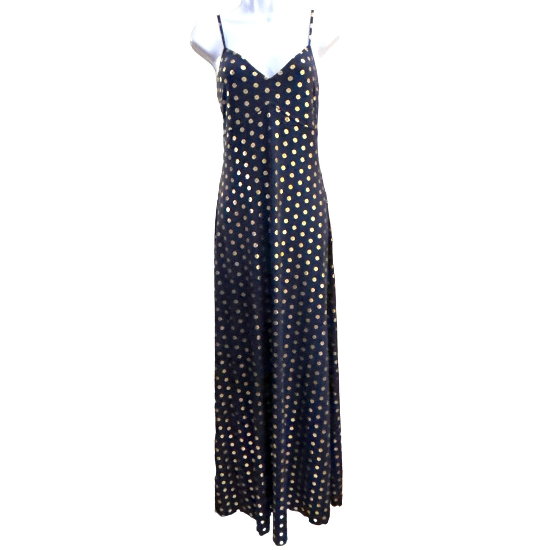 Michael Kors Women s Navy Blue Gold Floral Maxi Dress Size Medium NWT Retail 125 Etsy