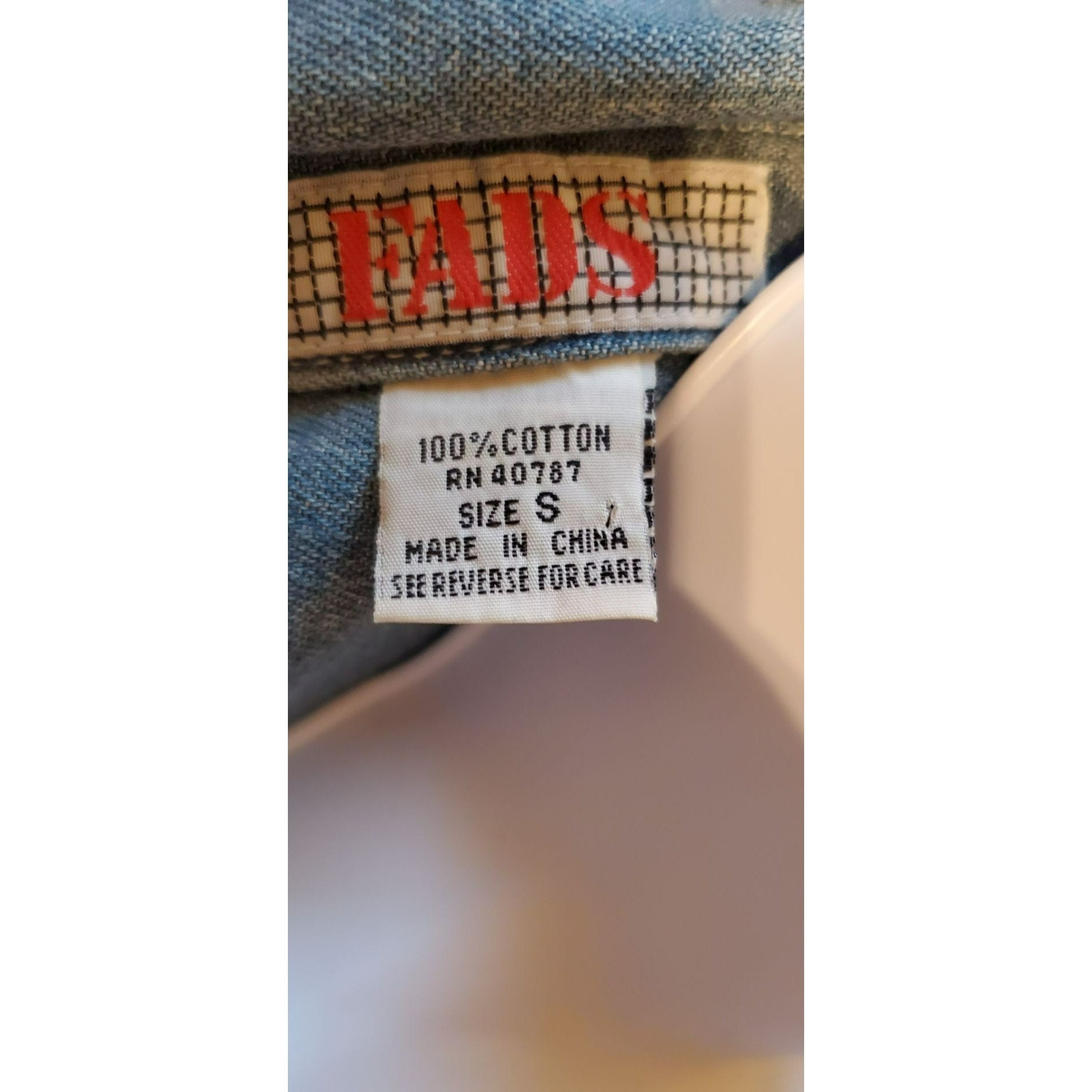 Vintage FADS Denim Button up 1990s Women's Retro Long Sleeve Dress Size ...