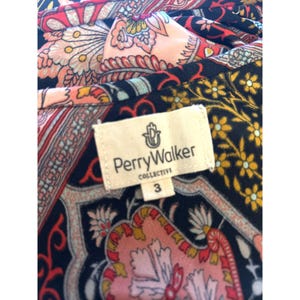 Perry Walker Bohemian Silk Blend Ruffle Spaghetti Strap Maxi Dress Y2K ...