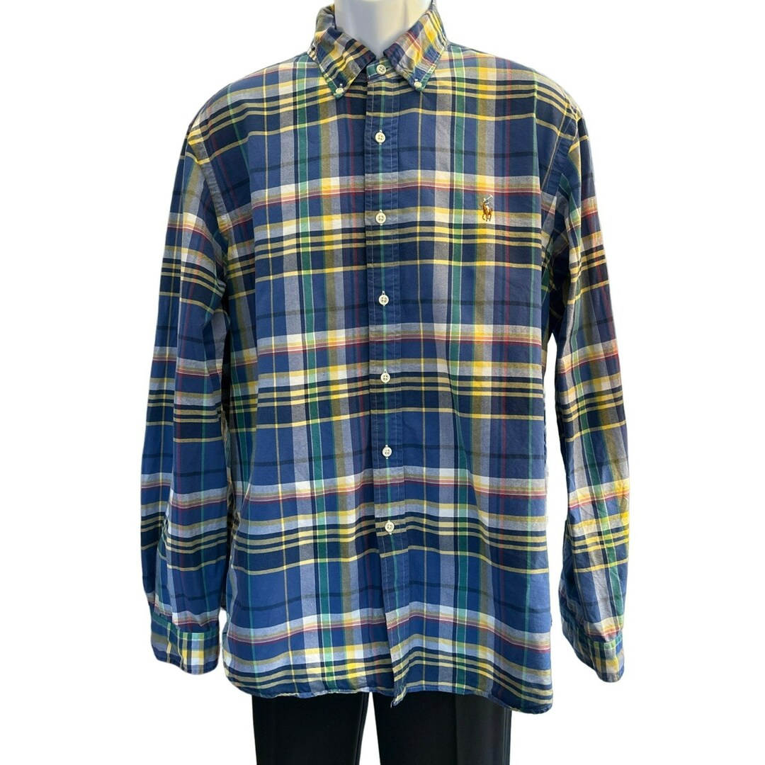 Ralph Lauren Men's Multi-colored Plaid Button Down Shirt Size XL Preppy ...