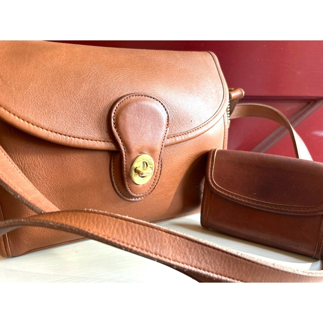 Vintage Coach 1995 British Tan Devon Crossbody D5C-9908 Matching Wallet ...