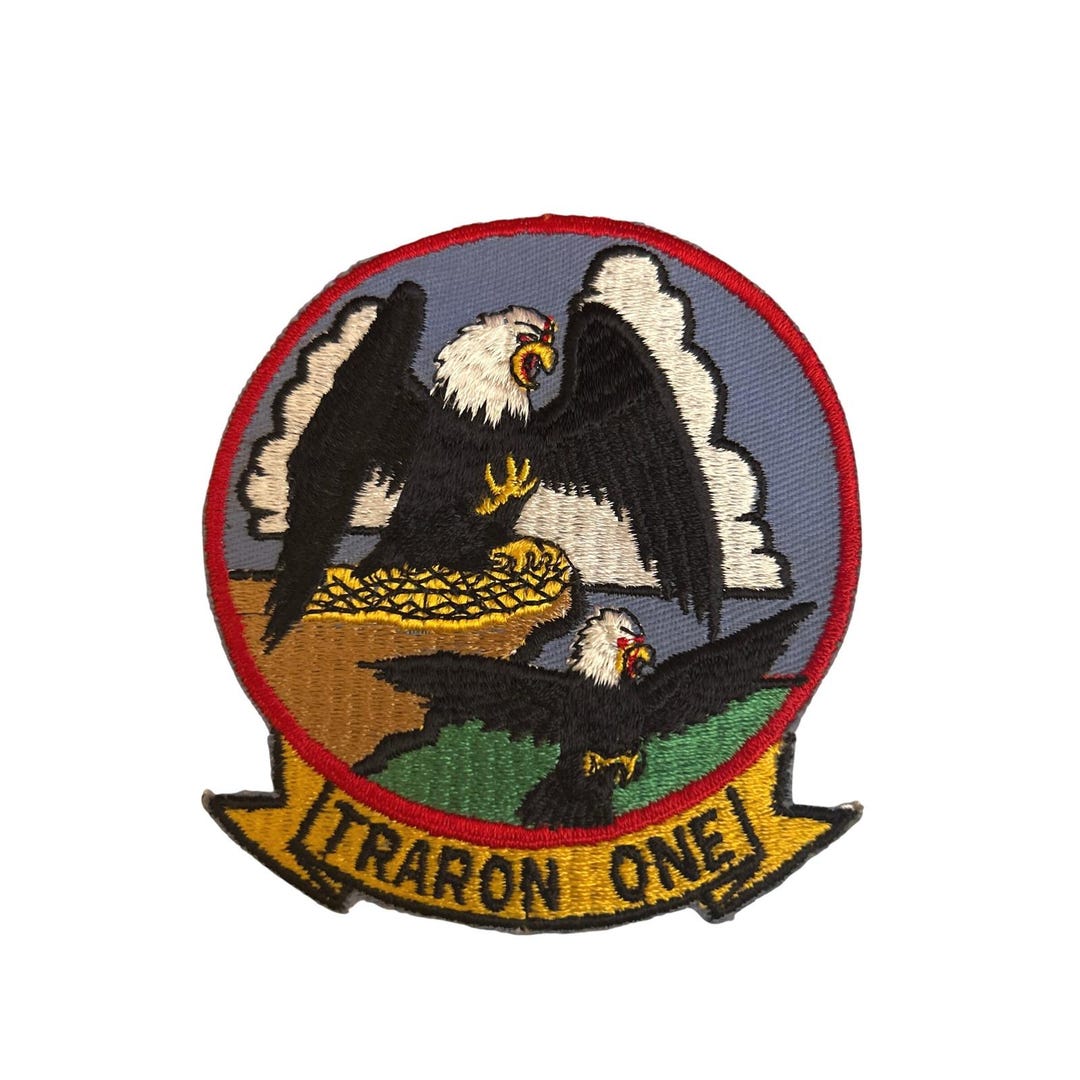 Vintage US Navy TRARON ONE Training Squadron Eagle Embroidered Patch ...