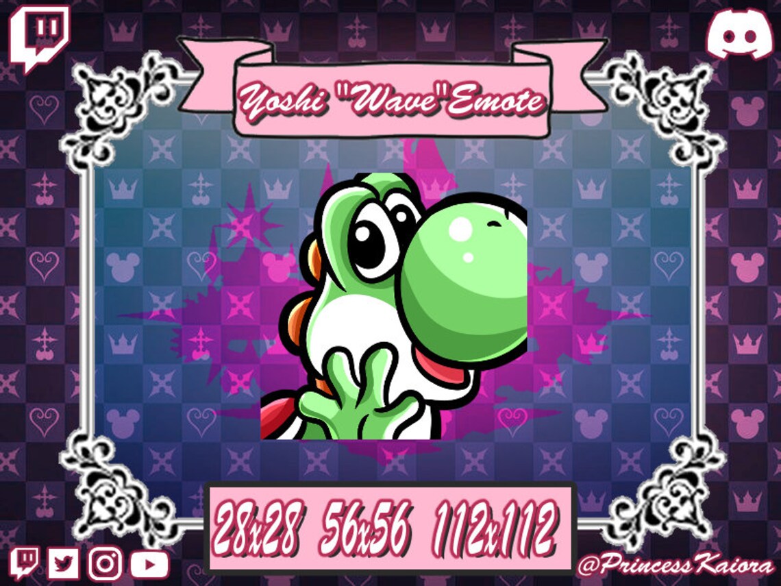 Yoshi wave Emote YOSHI'S ISLAND - Etsy
