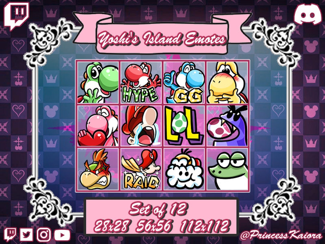Yoshi's Island Emote Set for Twitch, Youtube, and Discord! - Etsy