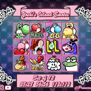 Yoshi's Island Emote Set for Twitch, Youtube, and Discord! - Etsy
