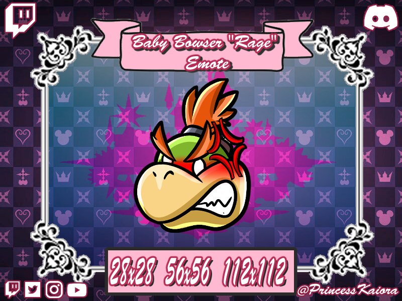 Baby Bowser rage Emote YOSHI'S ISLAND - Etsy