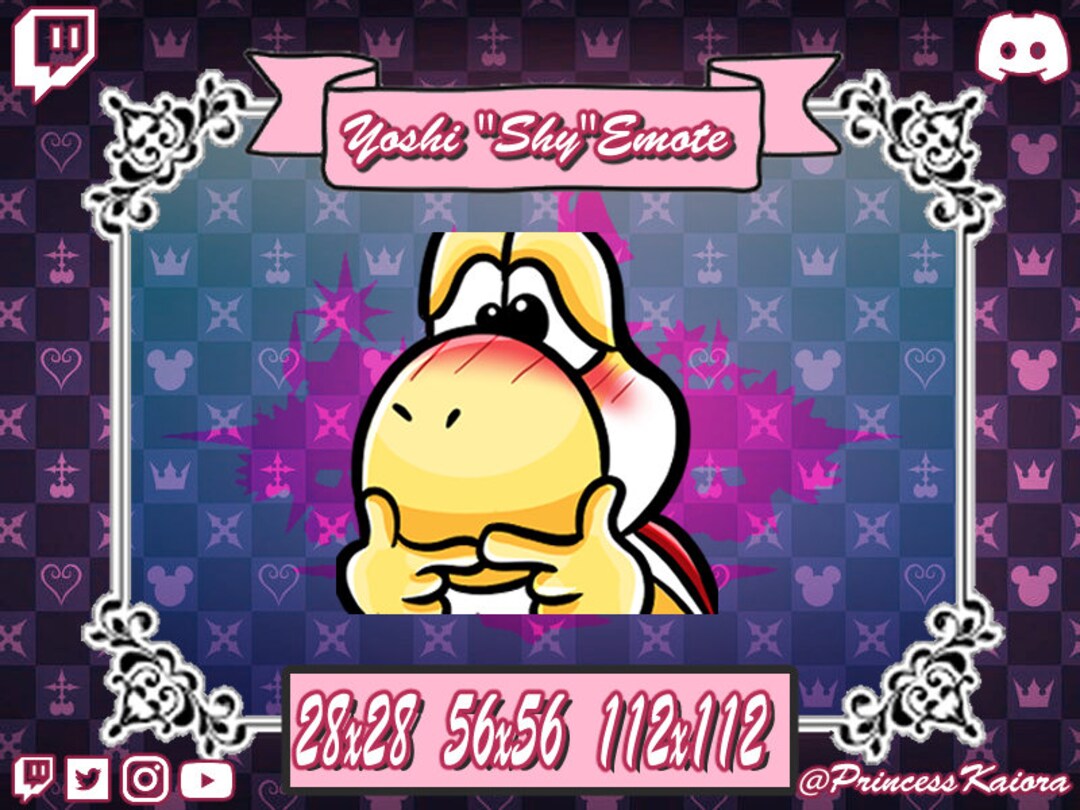 Yoshi shy Emote YOSHI'S ISLAND - Etsy
