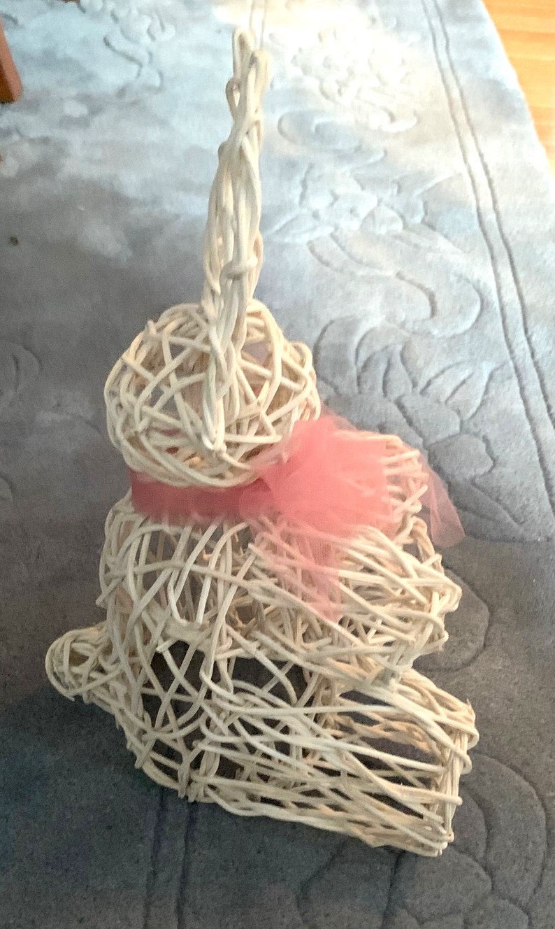 Vintage White Wicker Large Easter Bunny Rabbit - Etsy