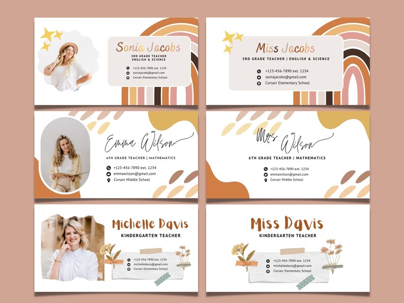 Email Signature Teacher Editable Canva Template, Autumn Boho Rainbow ...