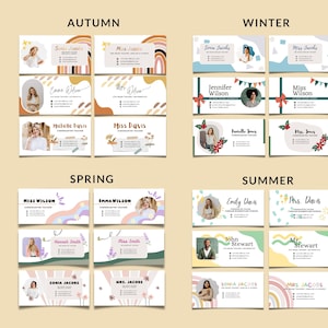 Email Signature Teacher Editable Canva Template, Seasonal Bundle Boho ...