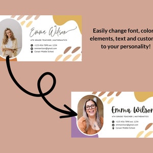 Email Signature Teacher Editable Canva Template, Autumn Boho Rainbow ...