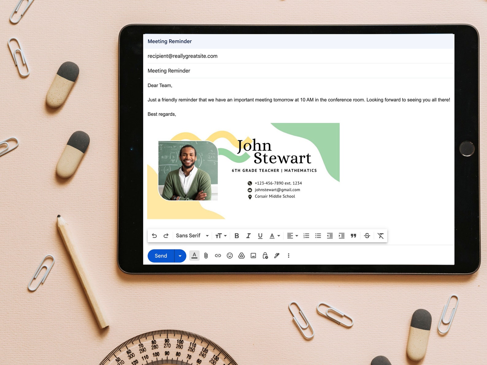 Email Signature Teacher Editable Canva Template, Seasonal Bundle Boho ...