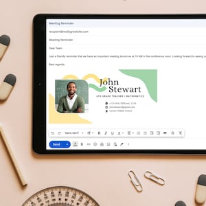 Email Signature Teacher Editable Canva Template, Seasonal Bundle Boho ...