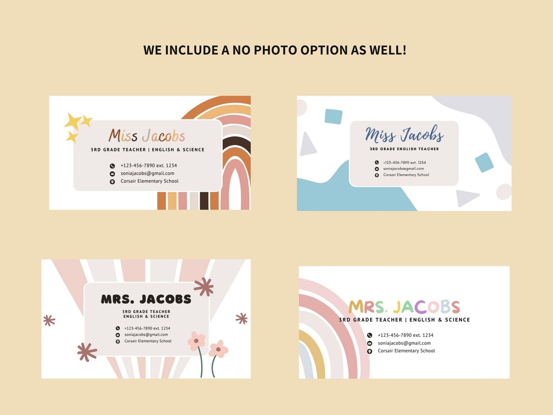 Email Signature Teacher Editable Canva Template, Seasonal Bundle Boho ...