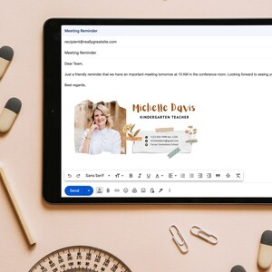 Email Signature Teacher Editable Canva Template, Autumn Boho Rainbow ...