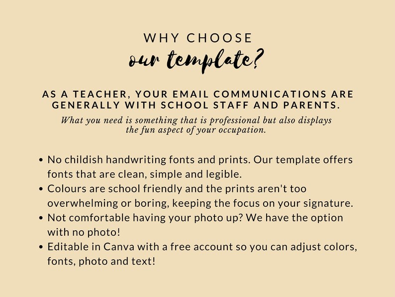 Email Signature Teacher Editable Canva Template, Seasonal Bundle Boho ...