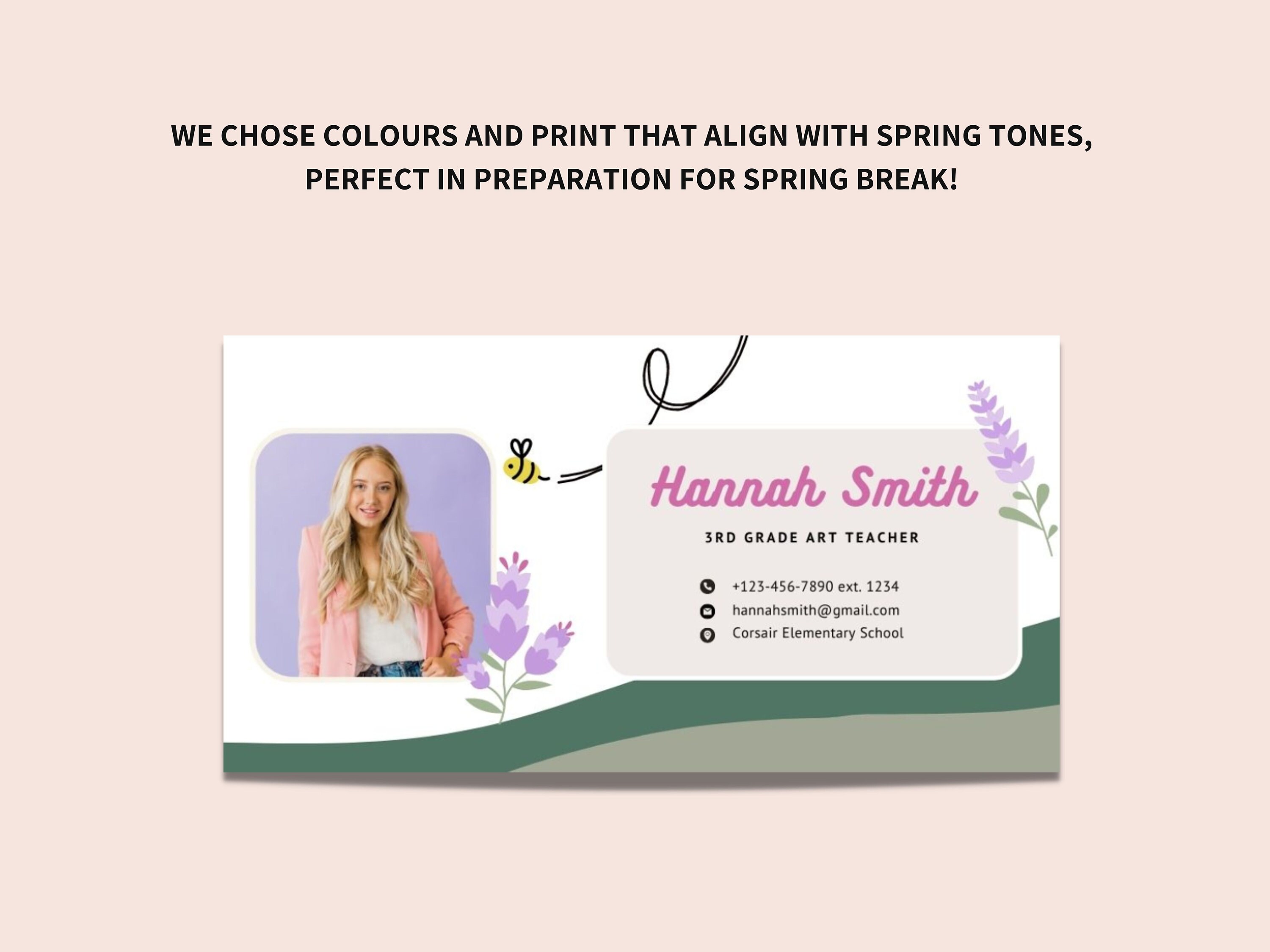 Email Signature Teacher Editable Canva Template, Spring Boho Rainbow ...