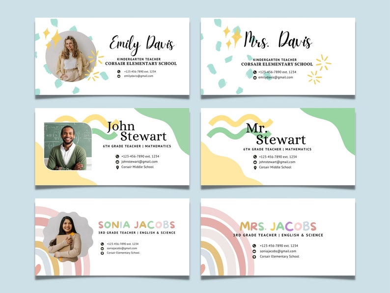 Email Signature Teacher Editable Canva Template, Gmail Outlook ...