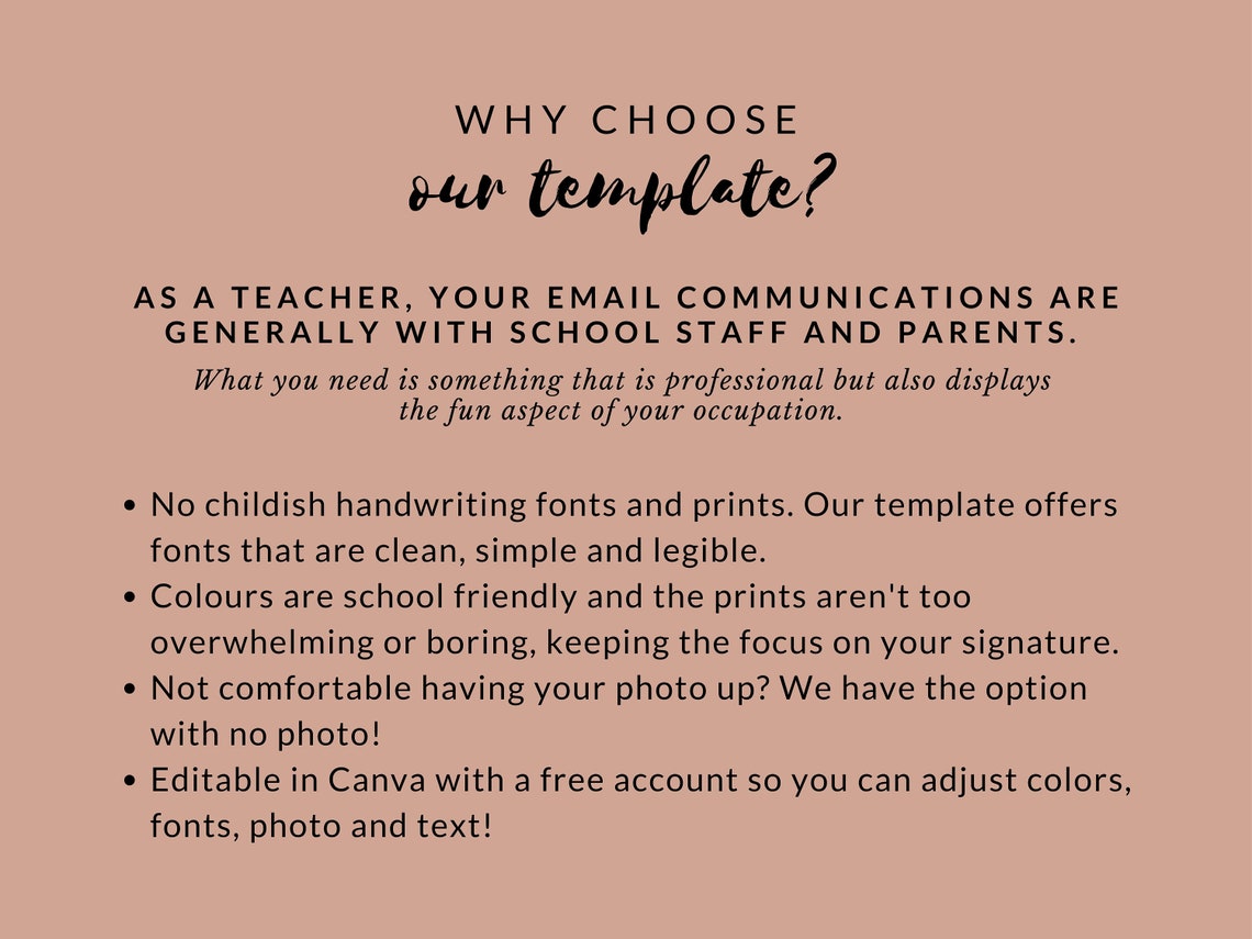 Email Signature Teacher Editable Canva Template, Autumn Boho Rainbow ...