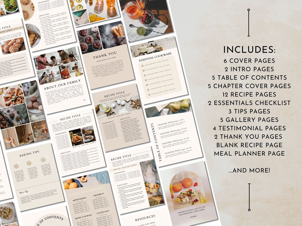 Cookbook Template Custom Recipe Book Template, Printable Recipe Book ...
