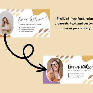 Email Signature Teacher Editable Canva Template, Seasonal Bundle Boho ...