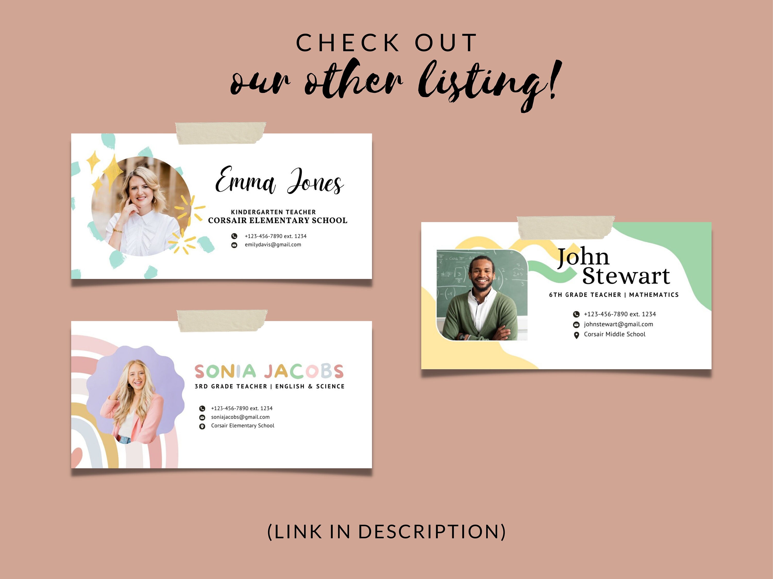 Email Signature Teacher Editable Canva Template, Autumn Boho Rainbow ...