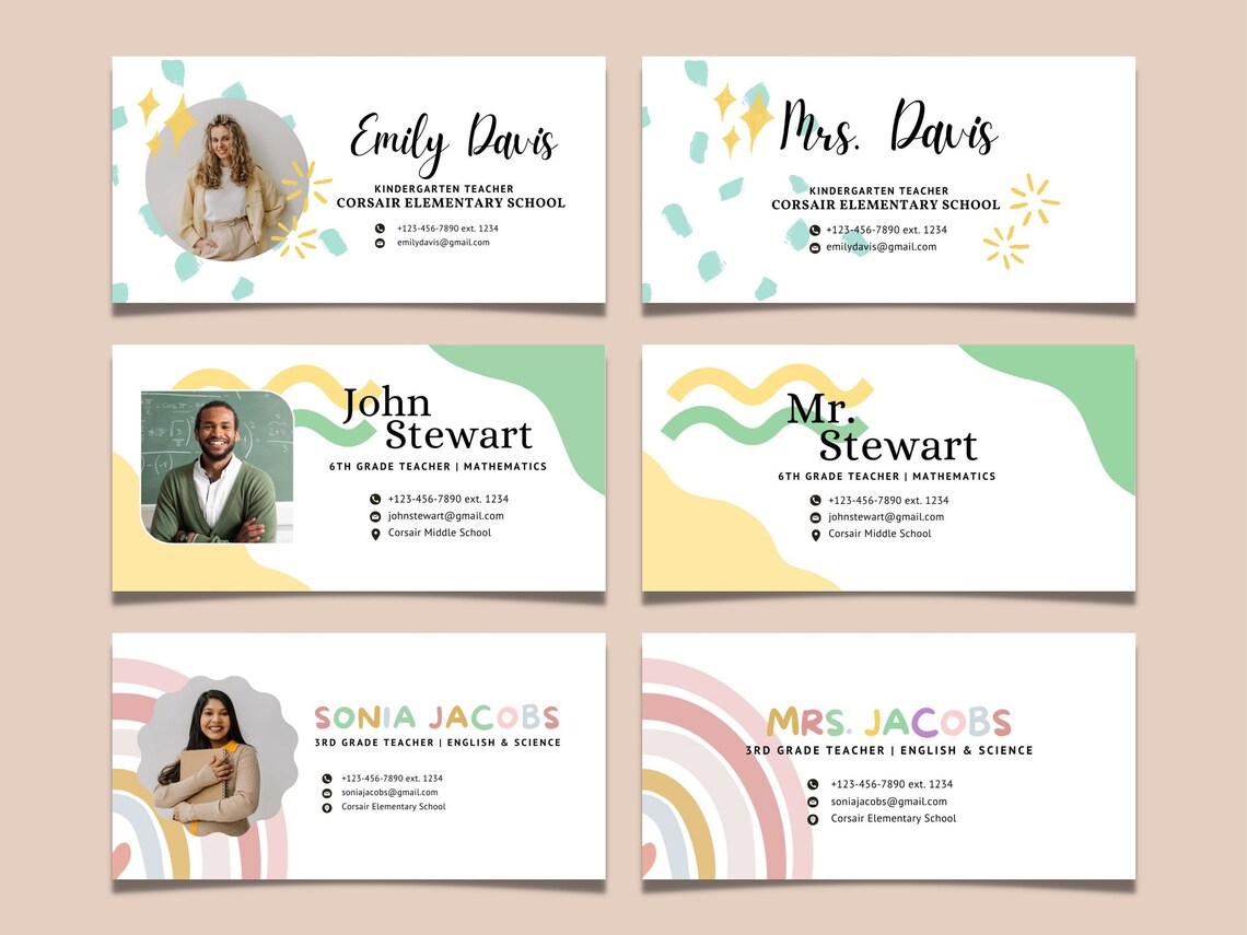 Modern Teacher Email Signature Collection Elevate Your Communication ...