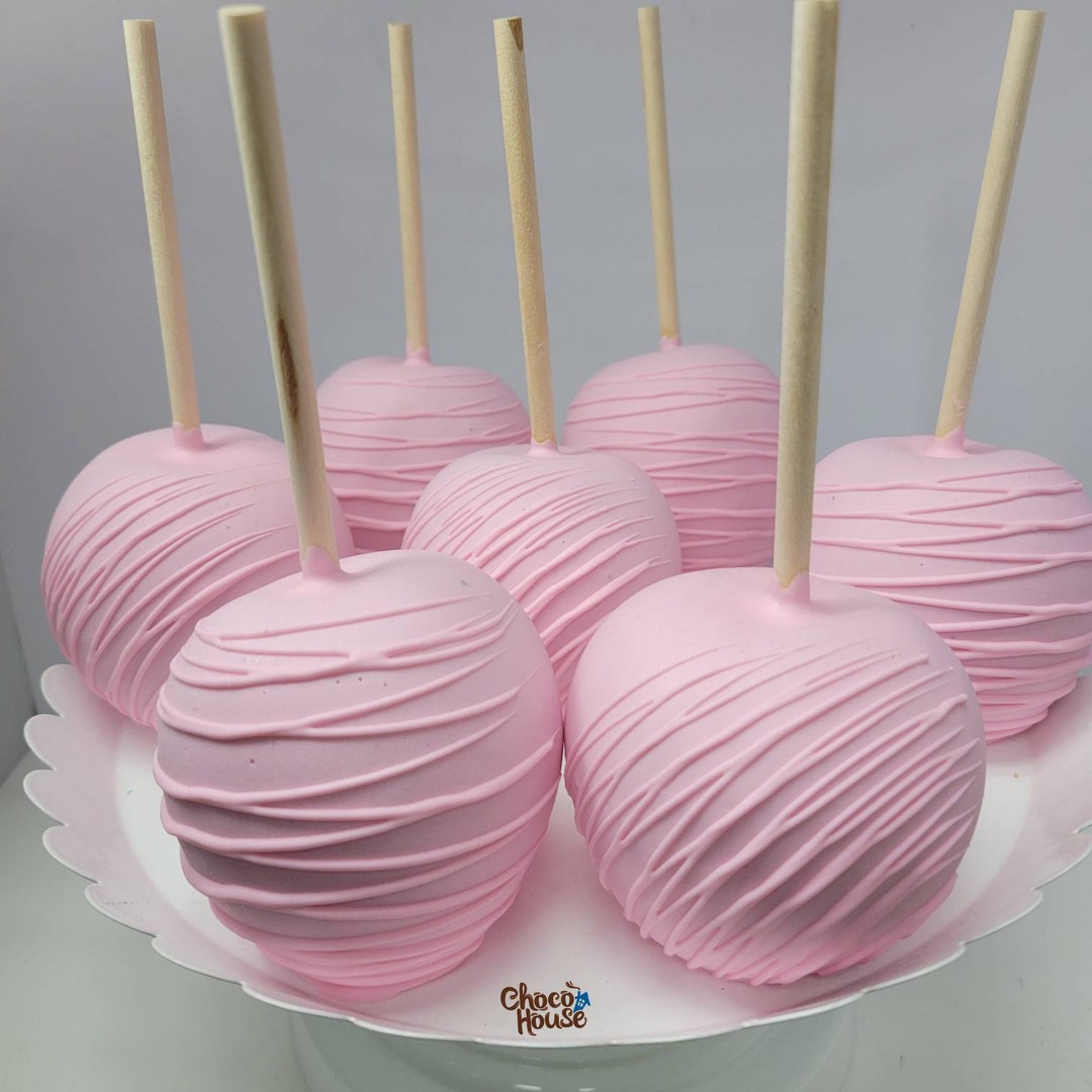 Apple. Light Pink Chocolate Candy Apples, Candy Table. Birthday, Baby ...